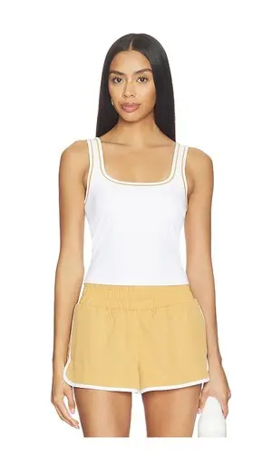 Varley Barney Piped Tank Top - White