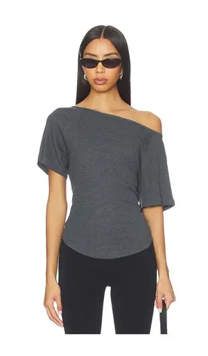 Free People X Lucy Off The Shoulder Tee - Black