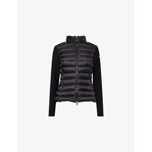 Moncler Hybrid Nylon And Wool Down Cardigan