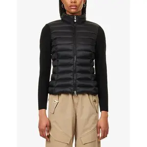 Moncler Hybrid Nylon And Wool Down Cardigan