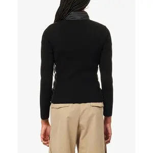 Moncler Hybrid Nylon And Wool Down Cardigan