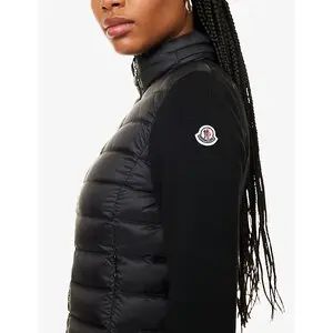 Moncler Hybrid Nylon And Wool Down Cardigan