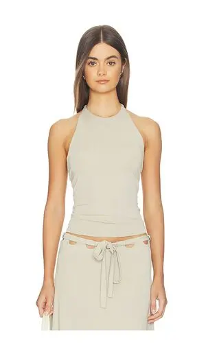 With Jéan Carrie Halter Top - Sage