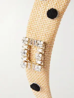 ROGER VIVIER Embellished Raffia Headband