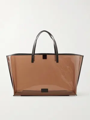 Staud Large Leather-trimmed Pvc Tote - Brown