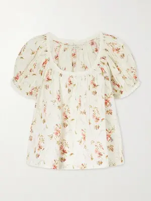 DÔEN Frederica Floral Print Organic Cotton Blouse - Multi
