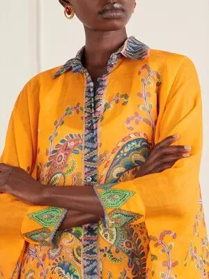 Etro Printed Ramie Blouse