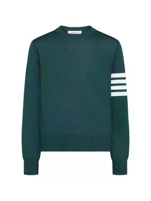 Thom Browne 4-bar Stripe Crew Neck Sweater - Green