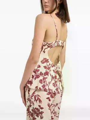 SEMICOUTURE Sleeveless Floral Print Top
