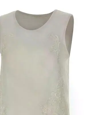 MAURIZIO MYKONOS Sleeveless Lace Embroidered Blouse