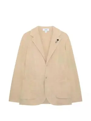 LARDINI Single-breasted Ribbed Jacket - Neutrals