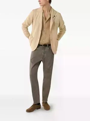 LARDINI Single-breasted Ribbed Jacket