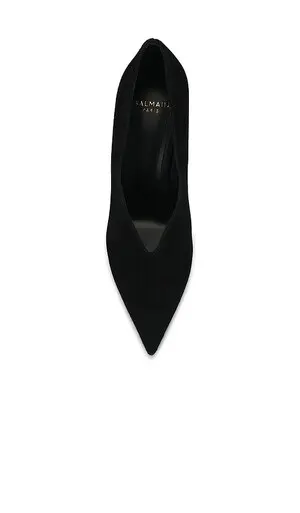Balmain Suede Wedge Pump - Black