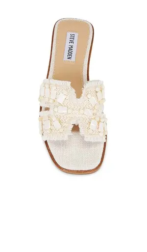 Steve Madden Hadyn Raffia Embellished Flat Sandals