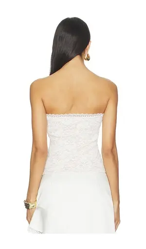 RUNAWAY THE LABEL Loana Lace Trim Strapless Top