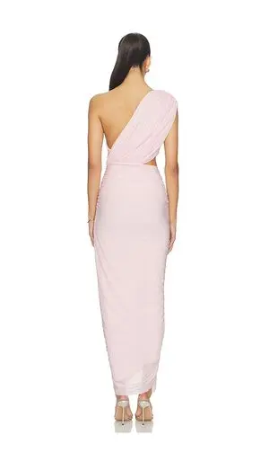 Superdown Asymmetrical Ruched Midi Dress - Blush