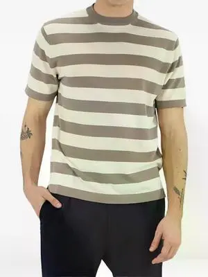 CRUNA Nizza Horizontal-stripe T-shirt - Neutrals
