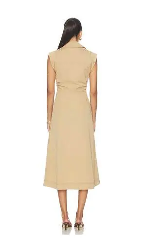 Veronica Beard Orla Gabardine Dress - Tan