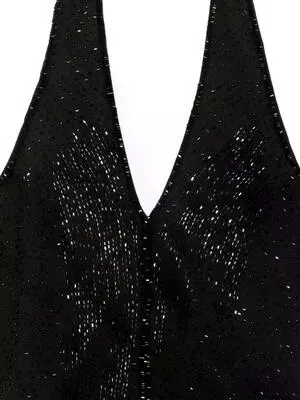 Patrizia Pepe Embellished Halterneck Top - Black