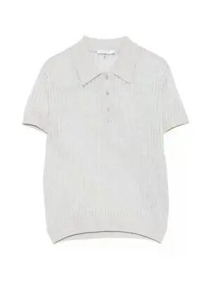 Patrizia Pepe Knitted Polo Shirt With Button Fastening