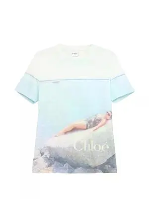 Chloé Graphic Print T-shirt - Blue