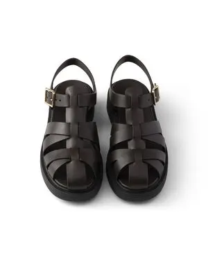 Prada Leather Fisherman's Sandals