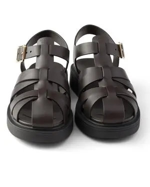 Prada Leather Fisherman's Sandals