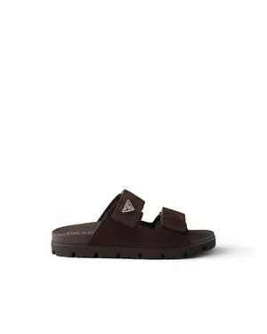Prada Suede Band Sandals - Dark Brown