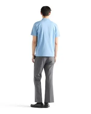 Prada Piqué Polo Shirt - Light Blue