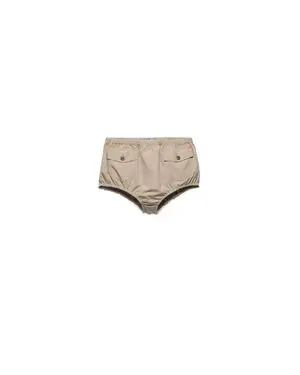 Prada Poplin Shorts With Flapped Pockets - Limestone