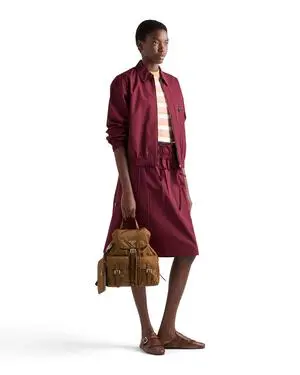 Prada Medium Re-nylon Backpack With Saffiano Leather Details - Brandy