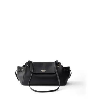 Prada Medium Leather Shoulder Bag - Black