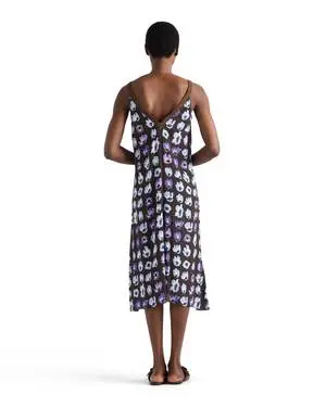 Prada Floral Print Marocain V-neck Sleeveless Dress - Violet