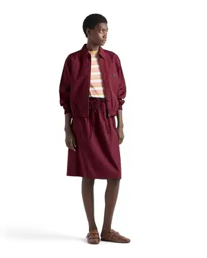 Prada Midi Skirt With Enameled Triangle Logo