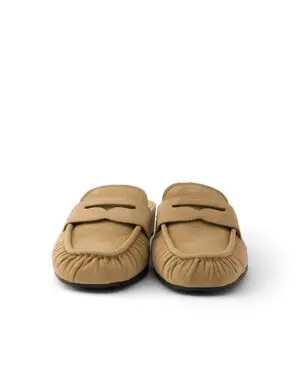 Prada Suede Mules - Ecru