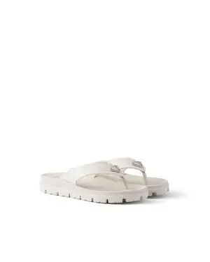 Prada Rubber Thong Sandals With Enamelled Triangle Logo - Panama