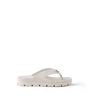 Prada Rubber Thong Sandals With Enamelled Triangle Logo - Panama