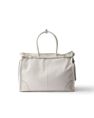 Prada Denim And Leather Tote Bag
