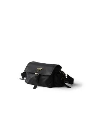 Prada Medium Nappa Leather Shoulder Bag With Flap - Black