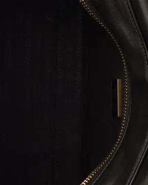 Prada Medium Nappa Leather Shoulder Bag With Flap - Black