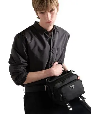 Prada Re-nylon And Leather Shoulder Bag