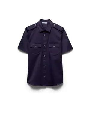 Prada Short-sleeved Chino Shirt - Navy