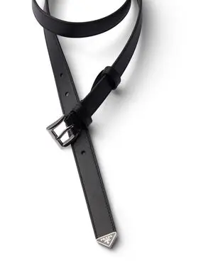 Prada Leather Belt With Metal Buckle