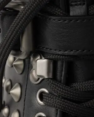 Prada Monolith Studded Leather Booties