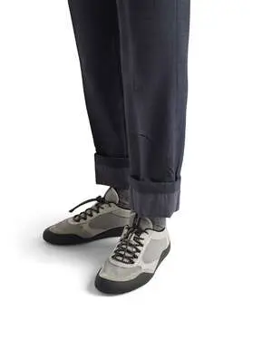 Prada Speedrock Leather And Mesh Fabric Sneakers - Grey