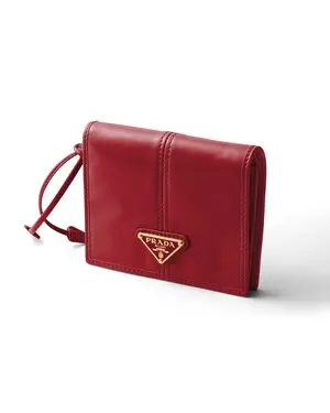 Prada Small Leather Wallet - Red