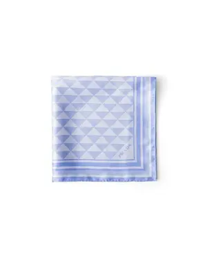 Prada Jacquard Silk Scarf 55 Wave/white