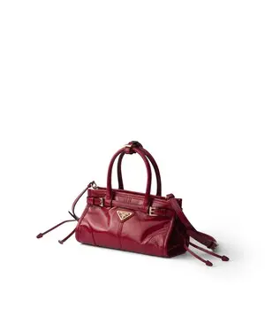 Prada Leather Mini Handbag - Ruby Red