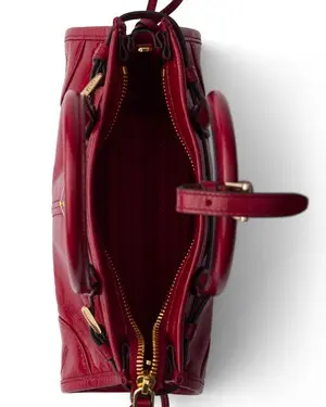Prada Leather Mini Handbag - Ruby Red