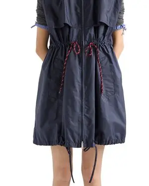 Prada Sleeveless Zip-up Vest With Drawstring Waist